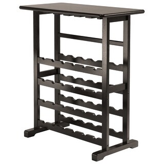 Daily Boutik Floor-Standing Dark Espresso Brown 24-Bottle Wine Rack ...