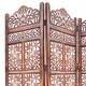 3 Panel Mango Wood Screen with Intricate Cutout Carvings, Brown - Bed ...