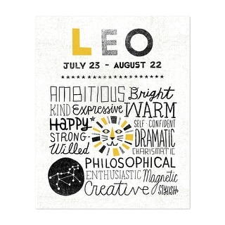 Zodiac Leo Words Typography Animals Lion Signs Art Print/Poster - Bed ...