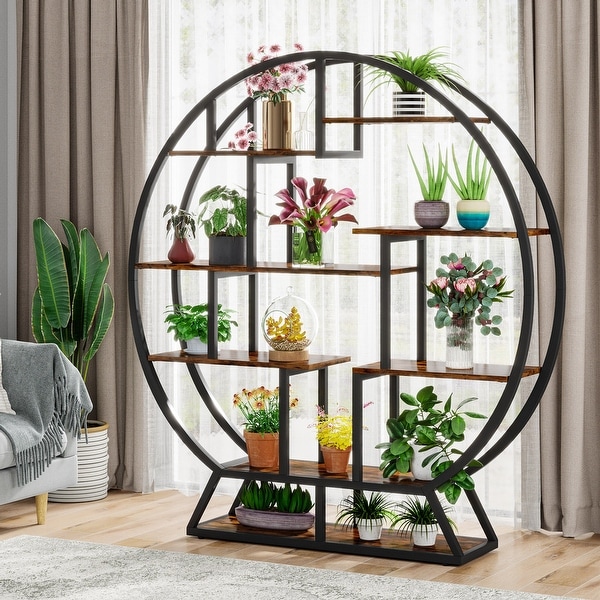 Flower Pot Holder Metal Plant Stand Shelf with 4-Wheel - On Sale - Bed ...