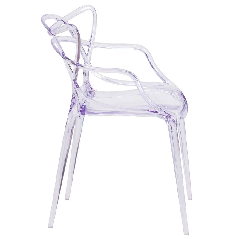 Clear Contemporary Stackable Arm Chairs (Set of 4) - Overstock - 27085595