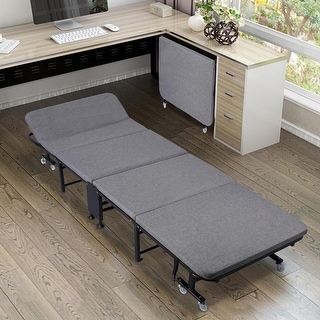 Folding bed, lunch break bed, temporary rest bed, thick sponge frame ...