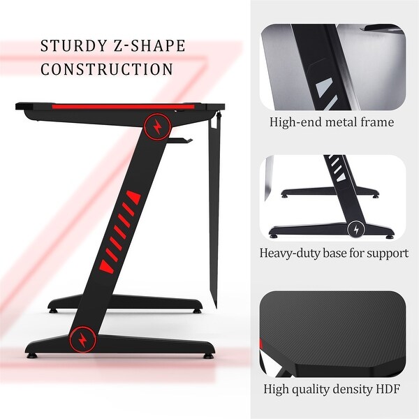 Merax Z Shaped Gaming Desk Computer Desk with 7 RGB LED Lights Bed Bath Beyond 31978748