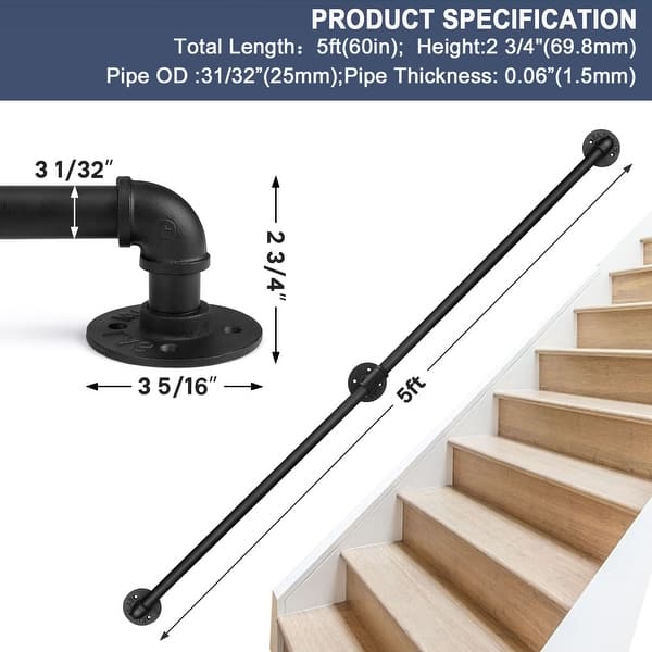 Staircase Handrails for Indoor Stair Hand Railing for Metal Railing ...