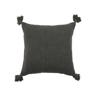 18" x 18" Anna Cement Solid Square Woven Square Throw Pillow - Bed Bath ...