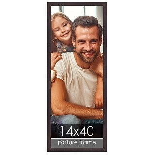 14x40 Distressed/Aged Mahogany Complete Wood Panoramic Frame with UV ...