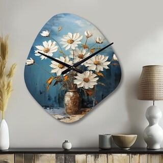 White Daisy Efflorescence Bouquet Serenity - Daisies Large Wall Clocks ...