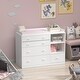 Timechee 47-inch Heavy Changing Table w/ 5-Drawers Dresser, White - Bed ...