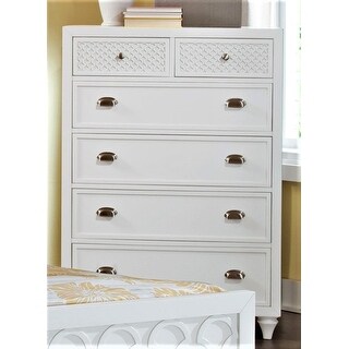 My Home Furnishings Amanda Shabby Chic Shell Motif 6-Drawer Chest ...