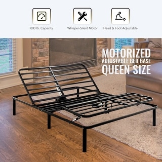 Electric Adjustable Queen Bed Frame Head and Foot Elevating Metal Bed ...