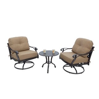 Nassau 3-Piece Patio Conversation Set with 24'' Round End Table - Bed ...