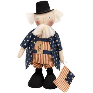 Multicolor Fabric Patriotic Stuffed Uncle George Doll with Weighted ...