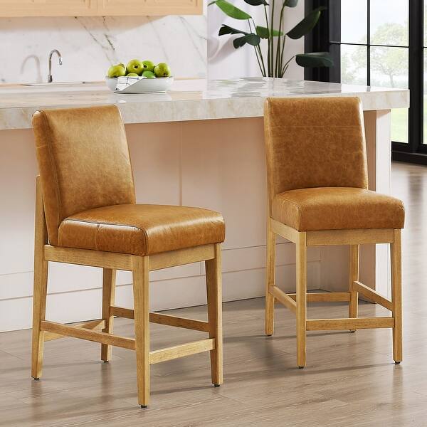 Art Leon Traditional Upholstered Counter Height Barstool - Bed Bath ...