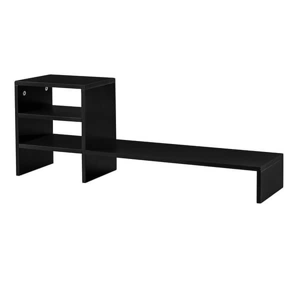 Wood Computer Monitor Stand Raiser with 3 Tier Desktop Organizer ...