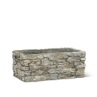 Stacked Stone Rectangle Planter - Bed Bath & Beyond - 41774751