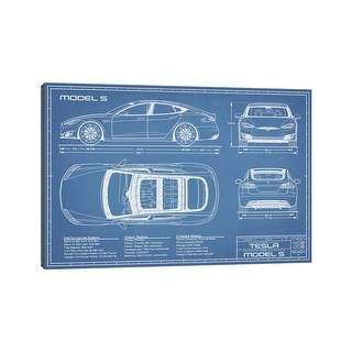 iCanvas "Tesla Model S (2016-2020) Blueprint" by Action Blueprints ...