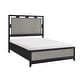 Contemporary Charcoal Gray Finish Bed Integrated LED Backlighting Solid ...
