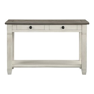 Roux 48 In. Rosy Brown And Antique White Rectangular Wood Console Table ...