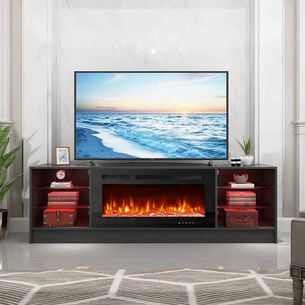 EROMMY 70" Fireplace TV Stand with 36" Electric Fireplace - Bed Bath ...