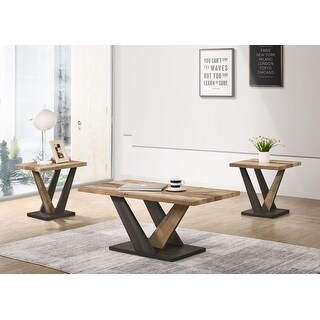 Titanic Furniture Eva 3-Piece Rustic Wood Coffee Table Set - 3-Piece ...