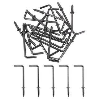 L Shape Hooks, Right Angle Hooks Carbon Steel Small Screw in Hooks 7 ...
