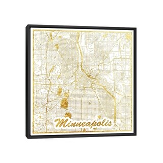 iCanvas "Minneapolis Gold Leaf Urban Blueprint Map" by Hubert Roguski ...