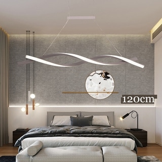Modern Wave LED Pendant Light Hanging Light Fixture - 47.28*5.52inches ...