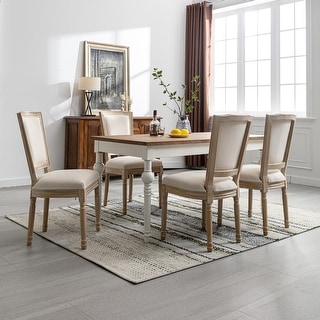 Linen Fabric Dining Chair High Back Side Chairs Armless Accent Chairs ...