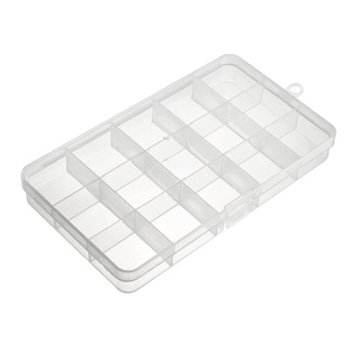 Component Storage Box - PP Fixed 15 Grids Clear White 170x100x23mm - 15 ...