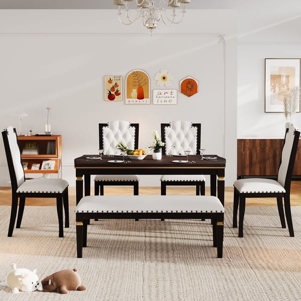 dining table set with high back bench