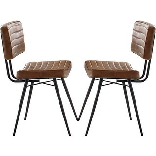 Modern Channel Tufted Leather Dining Chiars (Set of 2) - Bed Bath ...