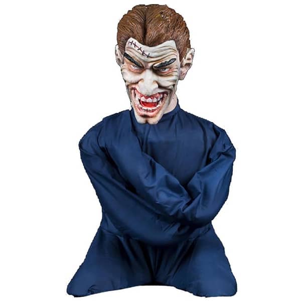 Halloween Horror Scary Insane Inmate Straight Jacket Animatronic Prop ...