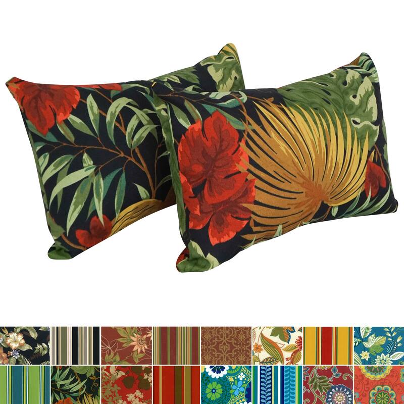 19-inch by 11-inch Outdoor Throw Pillows (Set of 2, Multiple Patterns ...