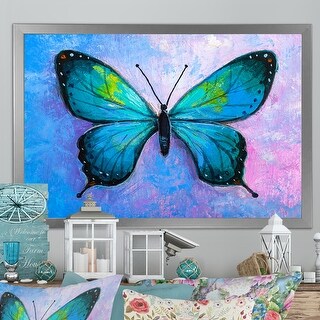 Designart "Abstract Monarch Butterfly" Traditional Framed artwork - Bed ...