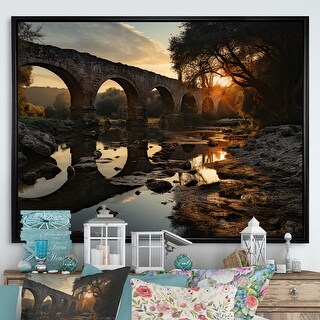 Designart "Bridge To Nowhere Scenery " Bridges Framed Canvas Wall Art ...