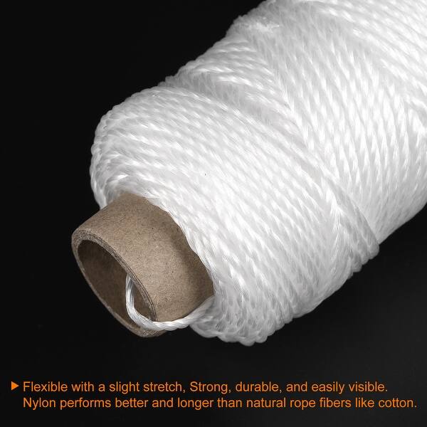 Twisted Nylon Mason Line White 50M/164 Feet 2MM Dia for DIY Projects ...
