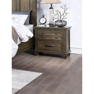 Rustic Natural Wooden Brown Nightstand Bedside Cupboard 2 Unique Handle ...