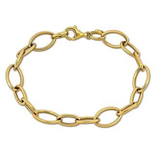 Miadora 10mm Oval Link Bracelet 14K Yellow Gold-8 in - Bed Bath ...