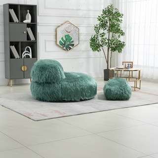 High Back Plush Bean Bag Chair Lounge Single Sofa Chair, Mint Green ...