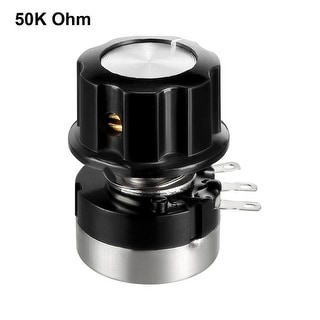 50K Ohm Variable Resistors Single Turn Rotary Carbon Film Potentiometer ...