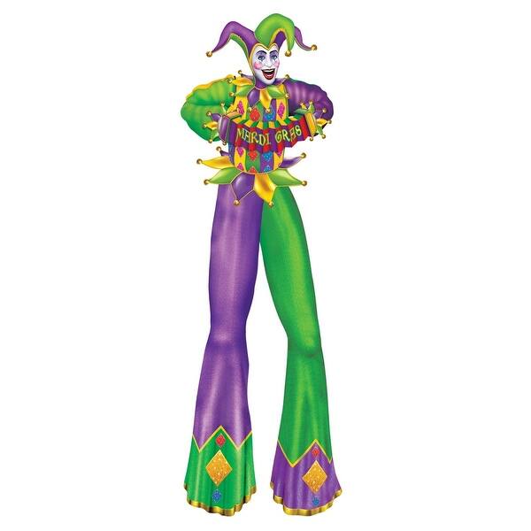 Club Pack of 12 Purple, Green and Gold Jointed Jester with "Mardi Gras ...