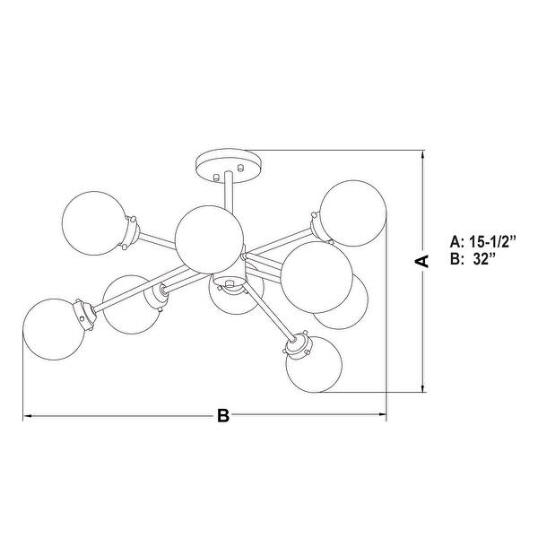 Orbit Nickel And Bronze Sputnik Semi Flush Mount Ceiling Light Bed