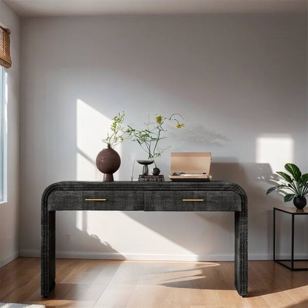 Unique Retro Silhouette Console Table with Open Style,Two Top Drawers ...