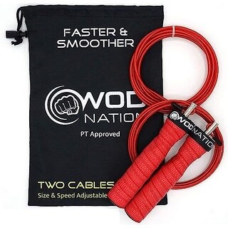 WOD Nation Attack Speed Jump Rope: Adjustable Jump Rope, Two Cable ...