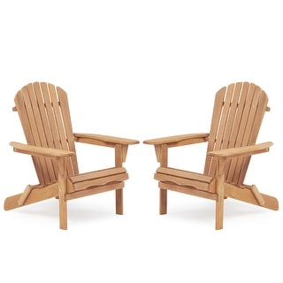 Outdoor Wooden Folding Adirondack Chair Set of 2 - Bed Bath & Beyond ...
