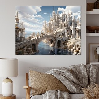 Designart "Beige Bridge Ethereal Passage I" Architecture Wall Art ...