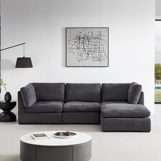 Versatile L Shape Modular Sofa - Soft Polyester Fabric and Down-Filled ...