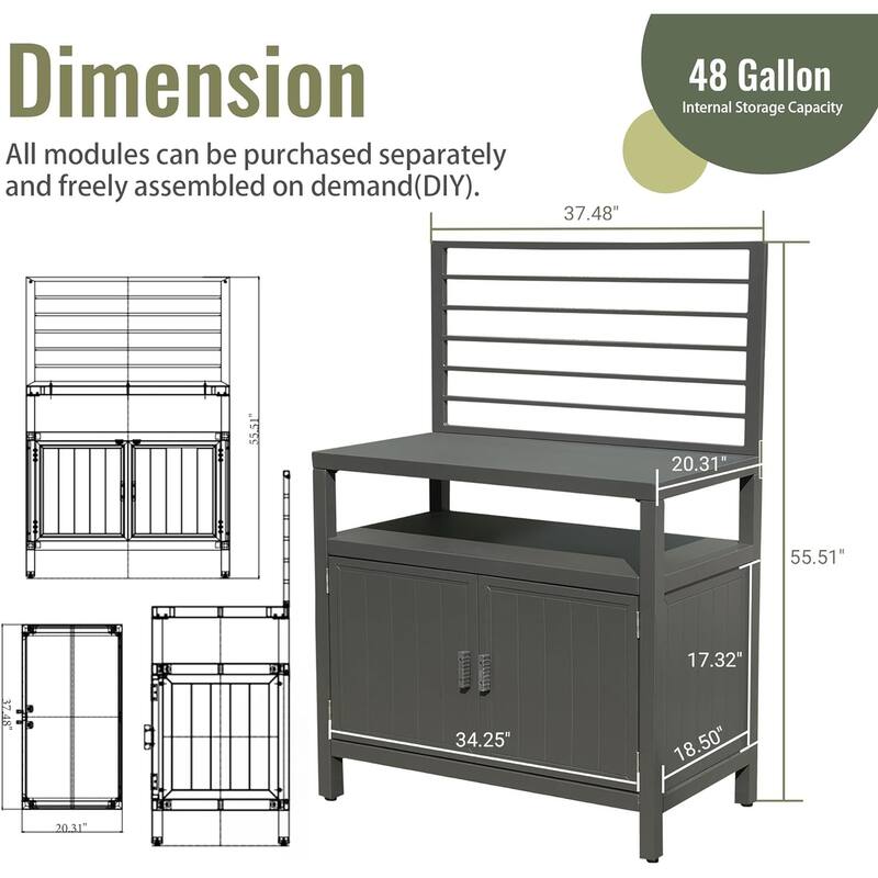 Outdoor Kitchen Island Wall Mounted Kitchen Storage Island with ...