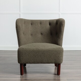 Modern Reading Chair,Accent Chair,Upholstered Armless Chair Lambskin ...