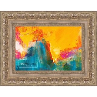 14x10 Ornate Silver Complete Wood Picture Frame with UV Acrylic, Foam ...